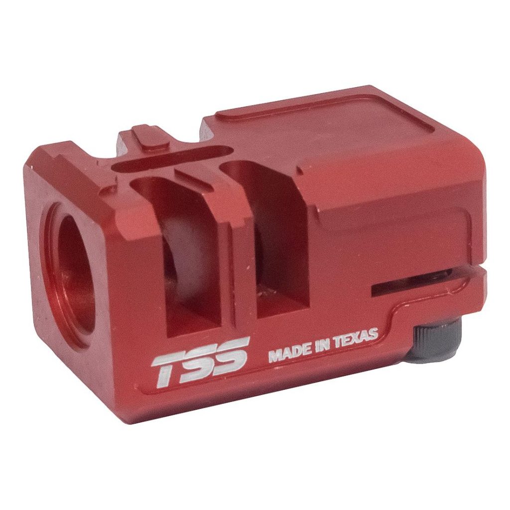 TSS COMPETITION Pistol Muzzle Brake for 9mm Handguns 1/2×28 Glock RED ...