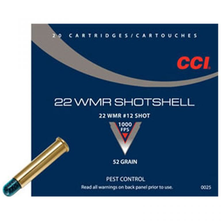 CCI Pest Control .22 WMR 20 Rounds Shotshell #12 Shot 52 Grains 1000fps ...