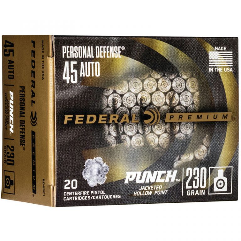 Federal Punch .45 ACP Ammunition 230 Grain JHP Nickel Plated Brass Case ...